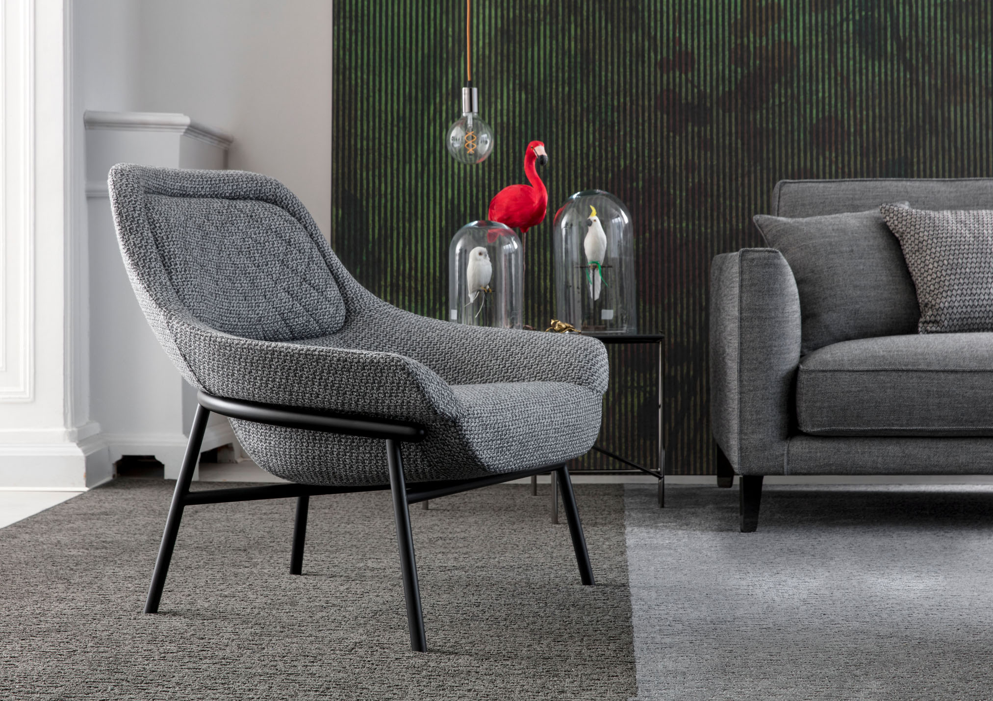 Poltrona di design con struttura in acciaio Hanna – Berto Salotti